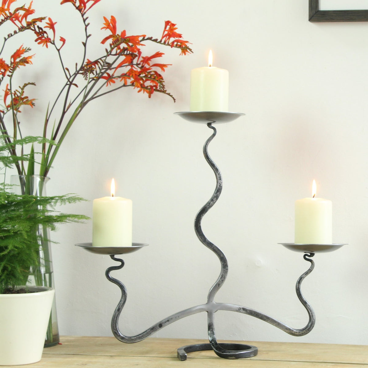 Triple Wavy Candlestick – Belltrees Forge